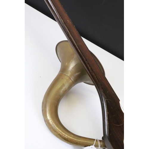Phonofiddle by A.T Howson, London. Wood with curved brass horn with ...
