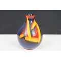 Poole Pottery graffiti pattern bud vase, with original label, 13cm high