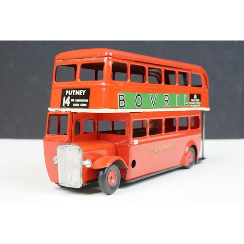 Four Triang Minic tin plate London Transport Bus models, all vg with ...