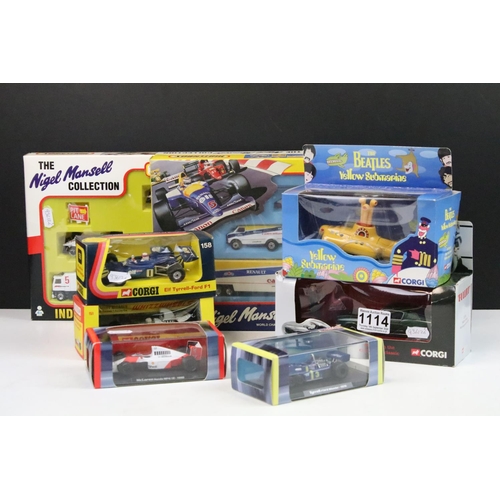 Eight boxed diecast models featuring 2 x Matchbox The Nigel Mansell ...