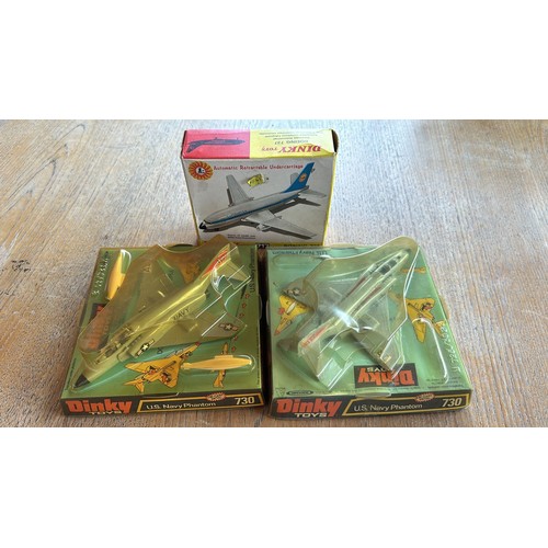 Three boxed Dinky diecast model planes to include 2 x 730 US Navy ...
