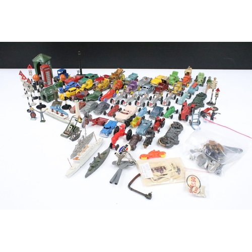 39 Mid 20th C play worn miniature diecast models to include Dinky Dublo ...