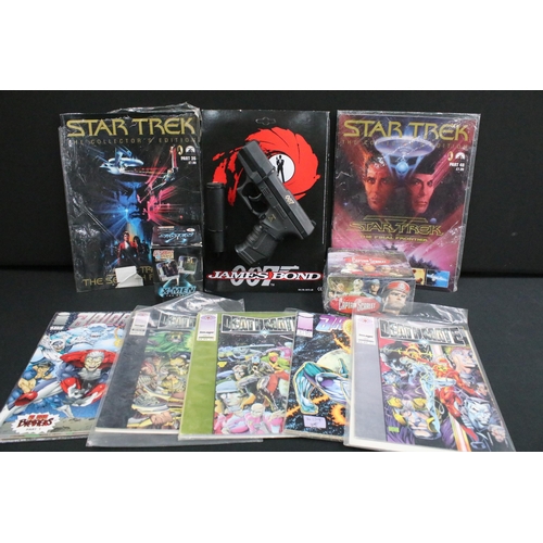 Collection of TV related collectibles featuring carded Lone Star James ...