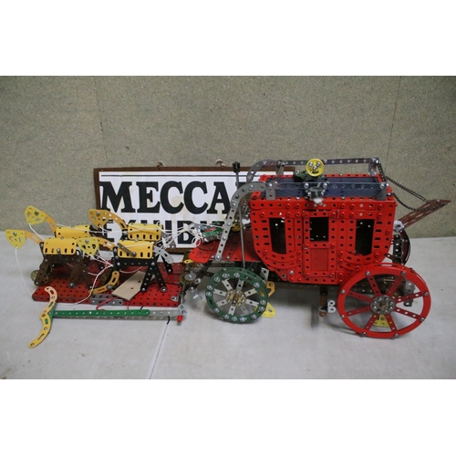 Meccano - Meccano Stage Coach model with carriage in mainly red pieces ...