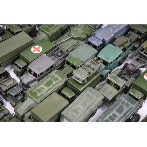 Around 70 Mid 20th C playworn military diecast models to include Dinky ...