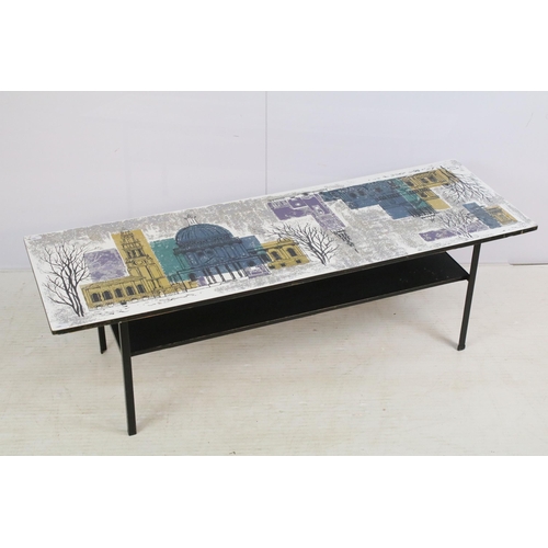 John Piper for Terence Conran, a London Skyline two-tier coffee table ...