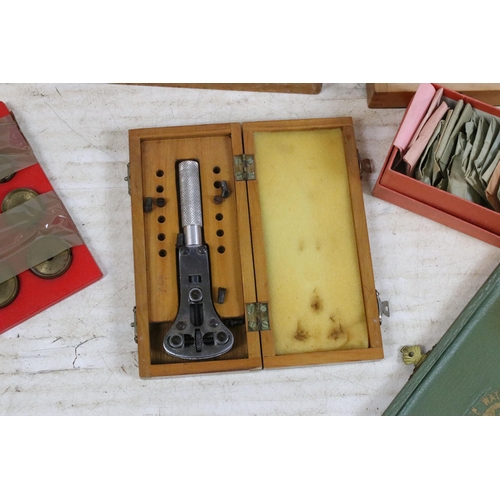 Selection of boxed watch making equipment to include a Banda assortment ...