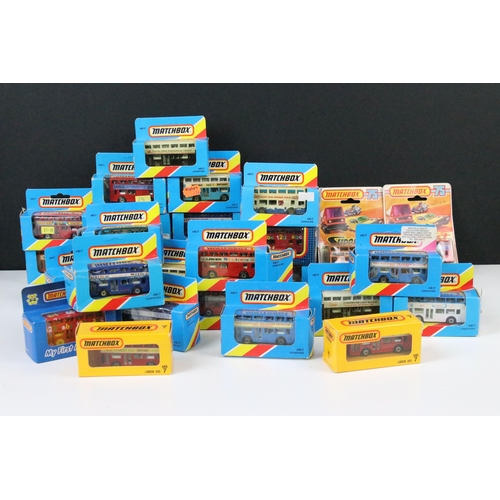 34 Boxed / carded Matchbox diecast model buses to include 24 x models ...