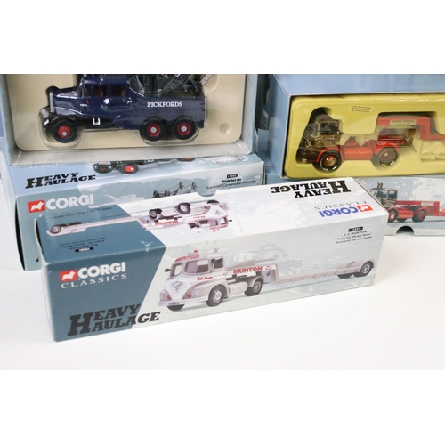 Ten Boxed Corgi heavy haulage diecast models to include 18004 Siddle C ...