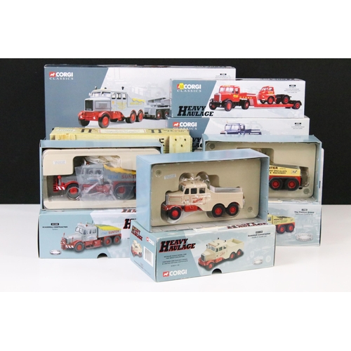 Ten Boxed Corgi Heavy Haulage diecast models to include 17603 Siddle ...