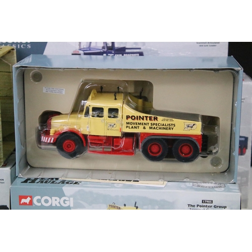 Ten Boxed Corgi Heavy Haulage diecast models to include 17603 Siddle ...