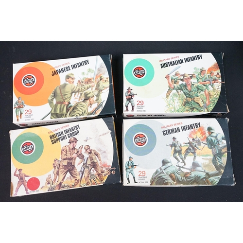 Ten boxed Airfix 1/32 Scale Military Series figure plastic model kits ...
