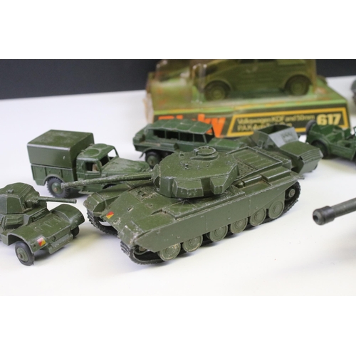 14 Dinky military diecast models to include cased 617 Volkswagen KDF ...