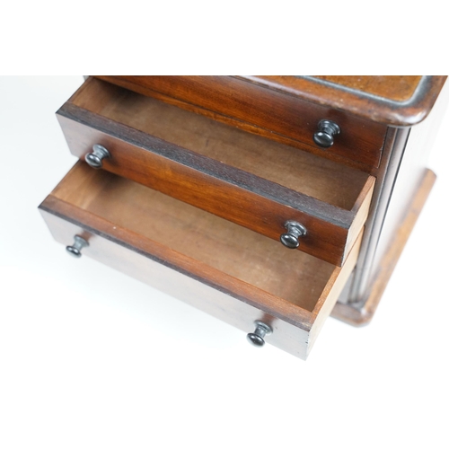 Mahogany table top chest of drawers with bank of four drawers, H 25.5cm ...