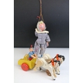 A vintage Andy Pandy Pelham puppet together with a vintage wooden Roman ...