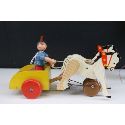 A vintage Andy Pandy Pelham puppet together with a vintage wooden Roman ...