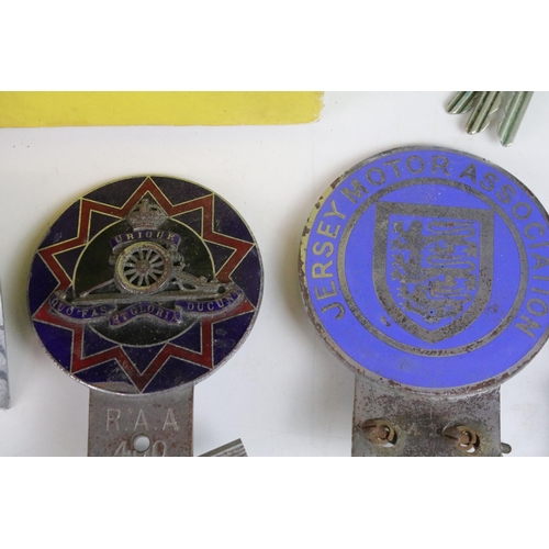 A small group of automobilia to include AA Badges, AA Keys, AA Golden ...