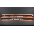 Two large display cases containing 7 x OO gauge coaches featuring 4 x ...