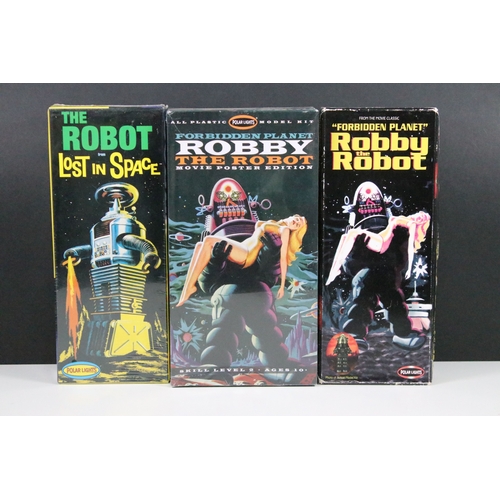 Three boxed Polar Lights plastic model kits to include Forbidden Planet ...