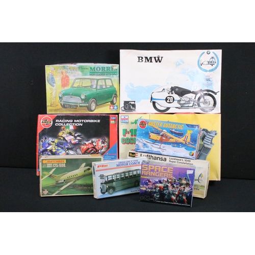 Nine boxed plastic model kits t include Protar Moto BMW 500 with ...