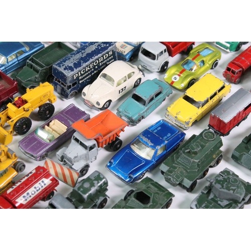 Over 100 Mid 20th C play worn diecast models, mainly Matchbox 75 Series ...