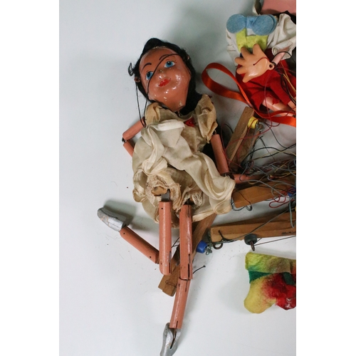 Four Pelham Puppets marionettes to include Ballet Dancer, Witch ...