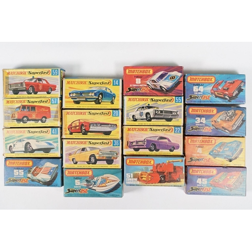16 Boxed Matchbox Superfast diecast models to include 22 Pontiac Coupe ...