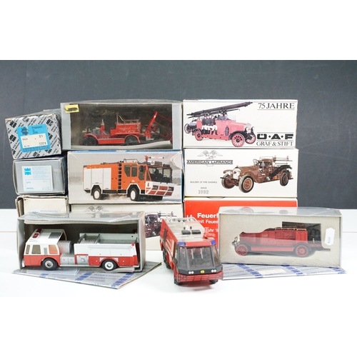 12 Boxed and unboxed Conrad fire engine diecast models to include 5509 ...