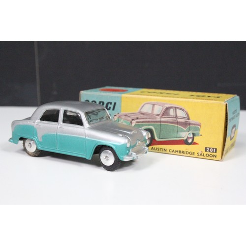 Boxed Corgi 201 Austin Cambridge Saloon diecast model in two tone ...