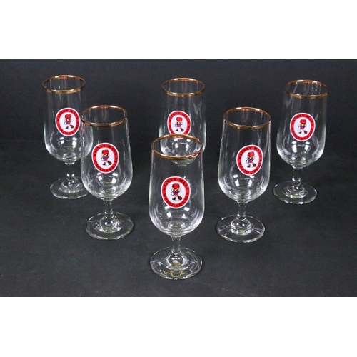Group of six Watney Mann World Cup Ale promotional advertising stemmed ...