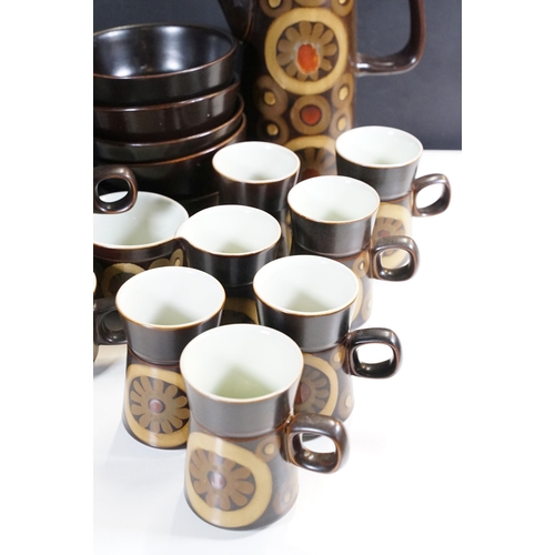 Quantity of mid 20th century Denby Arabesque pattern stoneware plates ...