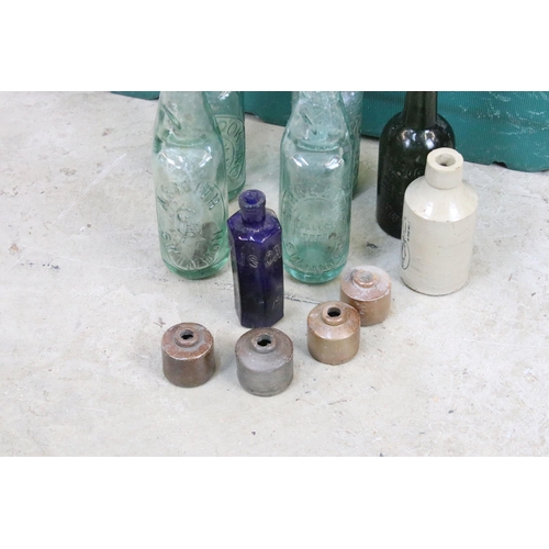 Large quantity of vintage dump dug bottles and stone ware jars to ...