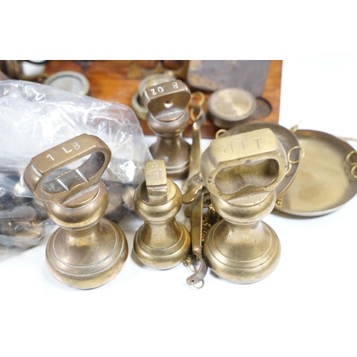 A large collection of scales to include balance scales and postal ...