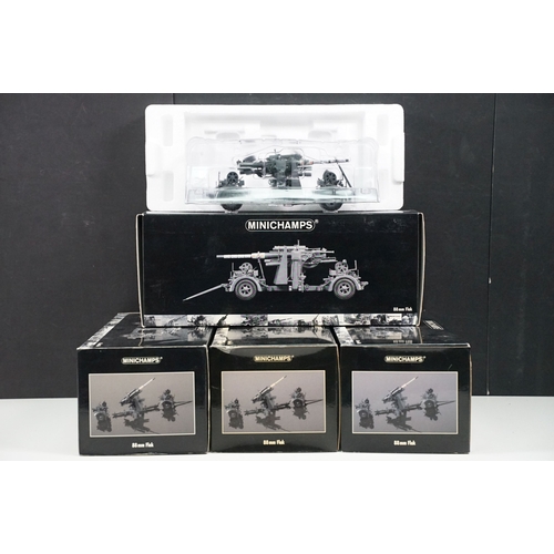 Four boxed Paul's Model Art Minichamps 88mm Flak Gun diecast models ...