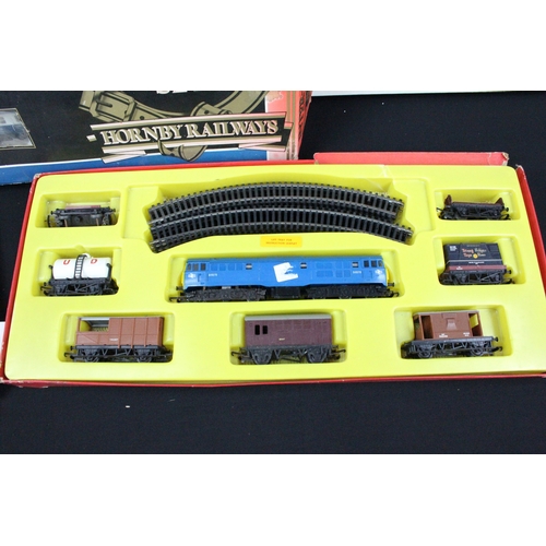 Five boxed Hornby OO gauge train sets to include R785 BR Freight Set ...