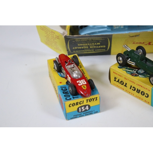 10 Mid 20th C diecast models to include 2 x boxed Corgi racing cars ...