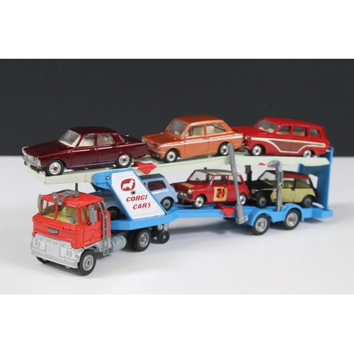 Boxed Corgi Gift Set 41 Corgi Car Transporter And 6 Cars (Modelled On ...
