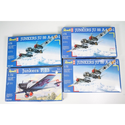 12 Boxed 1/72-1/144 plastic model kits to include 11 x Revell examples ...