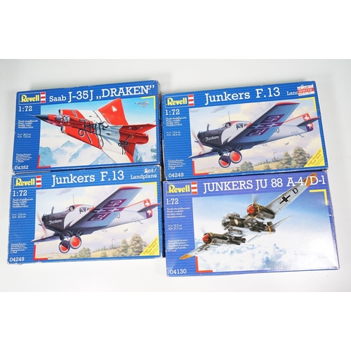 12 Boxed 1/72-1/144 plastic model kits to include 11 x Revell examples ...
