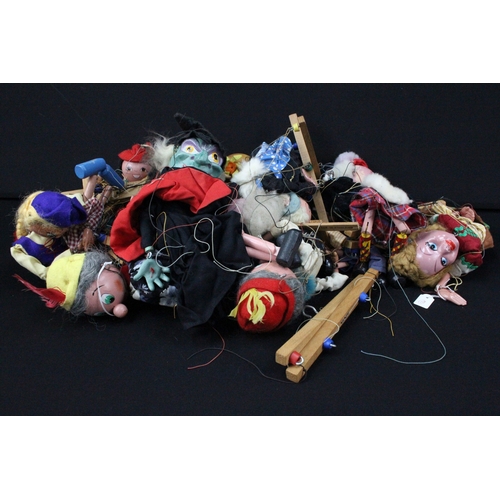 Around 16 Pelham Puppets to include Rupert the Bear, Witch, Green Witch ...