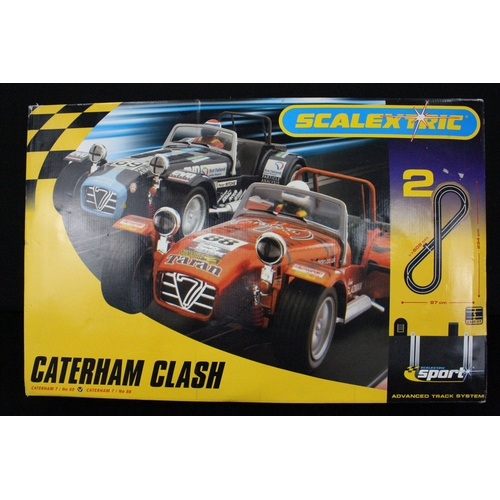 Boxed Scalextric Sport C1125 Caterham Clash set, appearing complete ...