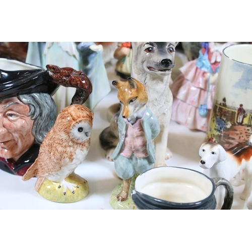 Collection of mixed ceramics to include Sylvac Bulldog, Royal Doulton ...