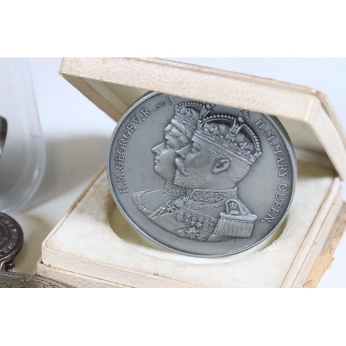 A collection of mixed medals and medallions to include military, 19th ...