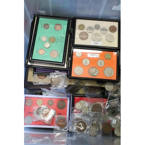 A large collection of British pre decimal coins including pre decimal ...