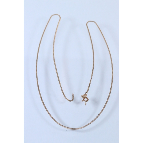 Collection of 9ct gold chains to include a fine curb link chain (marked ...