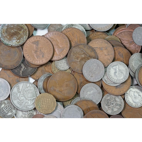 A collection of mainly British pre decimal coins to include a selection ...