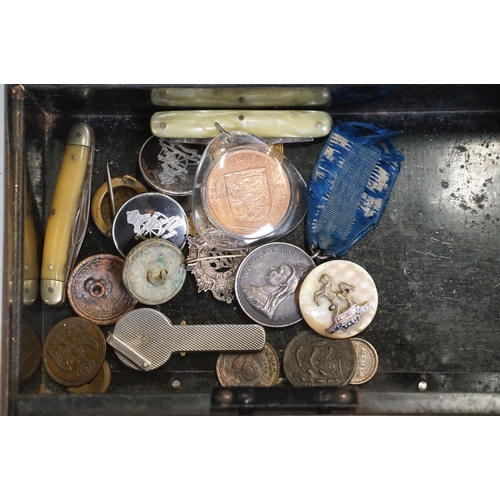 Collection of mixed collectables to include hallmarked silver Sampson ...