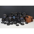 Collection of camera lenses to include Vivitar, Photax Super Paragon ...