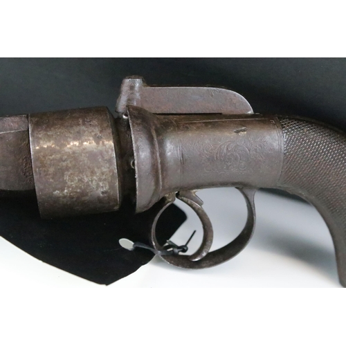 An 1845 English transitional percussion bar hammer revolver by Charles ...