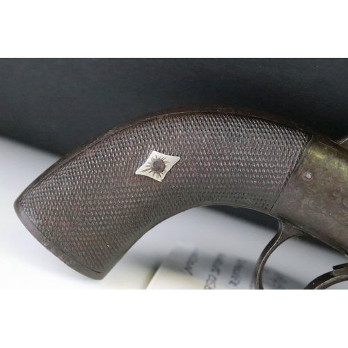 An 1845 English transitional percussion bar hammer revolver by Charles ...